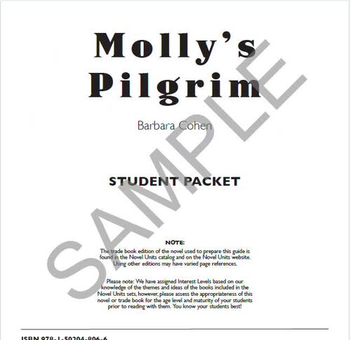 Molly's Pilgrim Novel Units® Student Packet Novel Study | TPT