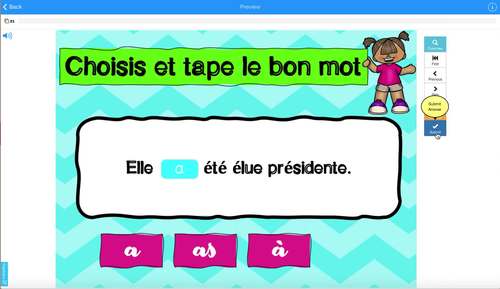 French BOOM CARDS Homophones Homonyms A À AS | Spelling Writing in French