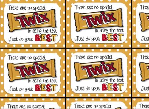 M&M'S, Snickers & Twix Variety Pack Testing Motivation Treat Tags Bundle