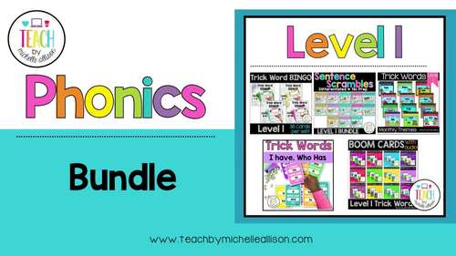 Level 1 Activities | First Grade Phonics Year Long BUNDLE | Back to School