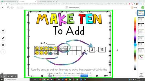 Make 10 to Add Digital Worksheets by Happy Kid Print | TPT