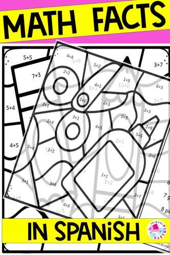 Spanish BACK TO SCHOOL Color by Number Code Addition Subtraction ...