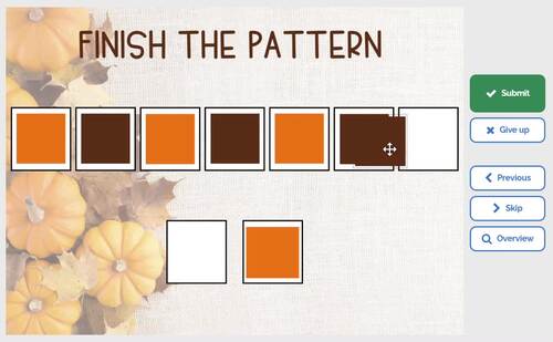 Fall Theme Repeating Patterns Boom Cards | Autumn Preschool Digital ...