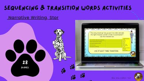 Sequencing & Transition Words Activities-BigDogCards-SLP by BigDogCards-SLP