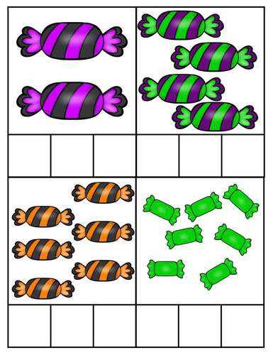 Halloween Candy Counting Clip Cards | Halloween Activities by Momtastic ...