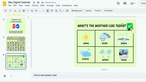 May Digital Calendar & Morning Meeting Activities Math Google Slides & PPT