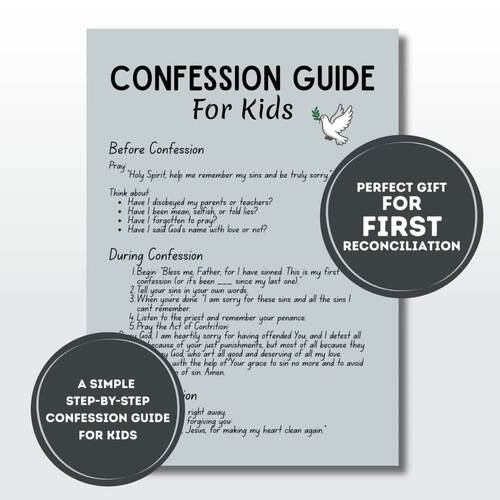 Confession Guide for Kids | First Reconciliation Printable | Catholic ...