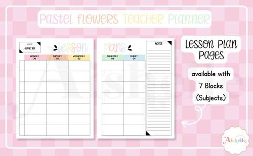 2025-2026 Teacher Planner Printable | Teacher Binder | Pastel Flowers Theme
