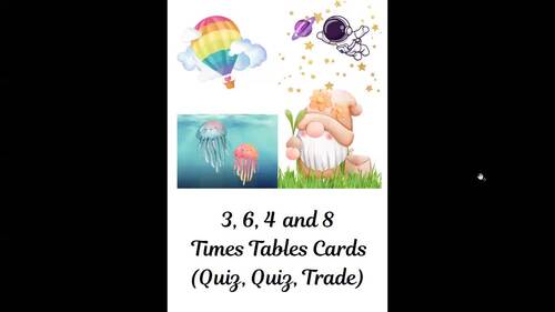 3, 6, 4 & 8 Times Tables Quiz, Quiz, Trade Cards - Multiplication and ...