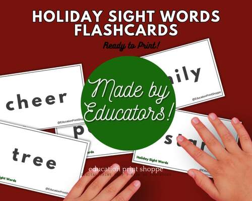 Holiday Sight Words Flashcards by Education Print Shoppe | TPT