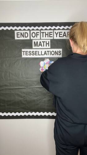 End-of-Year Math Reflection Activity | Hexagon Tessellation Bulletin Board