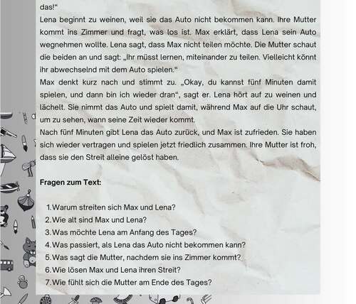 Reading German Lesetext Deutsch Leseverstehen Präsens DaF DaZ by LB ...