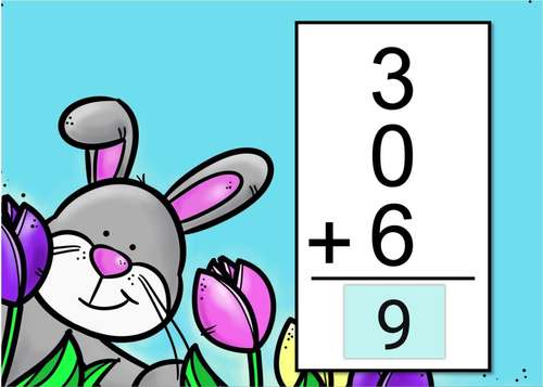 Spring Adding 3 One Digit Numbers Math Boom Cards by Bright Minds Engaged