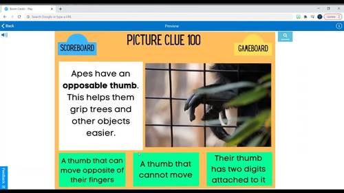 Context Clues Quiz Show Boom Cards by Hands on Learning LLC | TpT