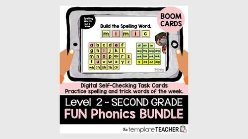 Digital Resources Phonics Second Grade Unit 1 BOOM Card FUN Spelling ...