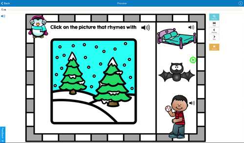 Rhyming Games for Kindergarten Winter Rhyming Activities January Boom Cards
