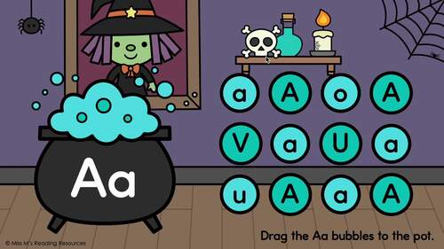 Phonics Games Letter Recognition Halloween Letter ID Match Digital ...