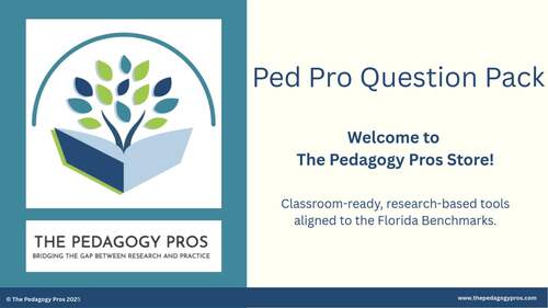 1st Grade Ped Pro Question Pack: Florida ELA B.E.S.T Benchmarks | TPT