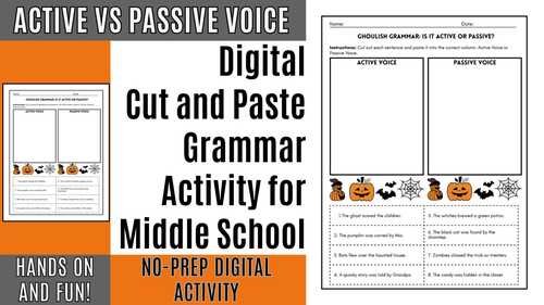 Digital Halloween Active vs Passive Voice Drag & Drop Grammar Activity ...