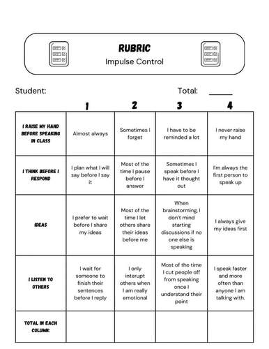 Impulse Control- counselor resource by Ridiculously Random Resources