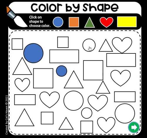 Color By Shapes | Interactive Digital Coloring and Printable |PPT & PDF
