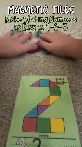 Magnet Tiles Numbers 0-9 Task Cards: Build, Trace, & Write Numbers Fine ...