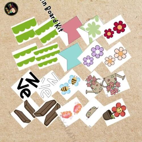 Spring Bulletin Board Kit April Classroom Door Decor Printable Editable