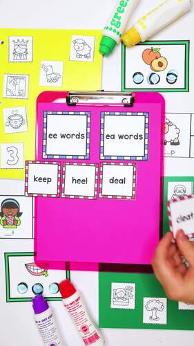 EA & EE Vowel Teams Word Work - Long E Activities for Literacy Centers