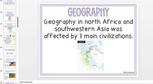 Kingdom of Kush PowerPoint and Student Notes by E is for Education