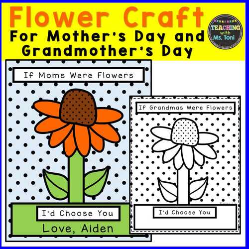 Mother's Day Craft Grandmother's Day Craft Black-eyed Susan Flower Craft