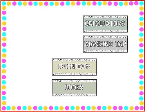 Boho Neutral Spotty Classroom Supplies Labels, Book Bin Labels ...