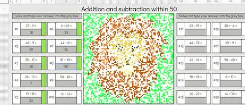 Digital Math Pixel Art | 4th Grade Fluency - Addition and Subtraction ...