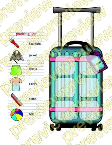 Memory game for preschool and kindergarten - going on a trip - lotto game