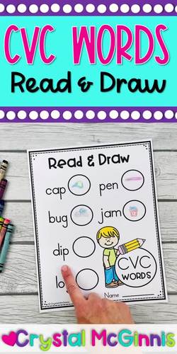 Dollar Deal | CVC Words Activity Read and Draw Printables ...