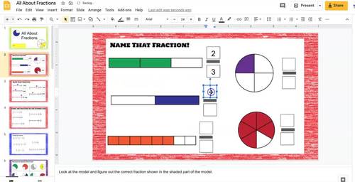 3rd grade Fractions Digital Activity STAAR Prep TEKS 3.3F 3.3H 3.7A