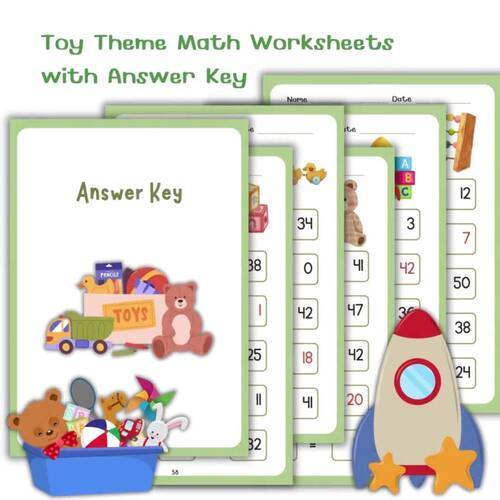 Mixed Addition & Subtraction within 50 Worksheets | Toy Theme Math ...