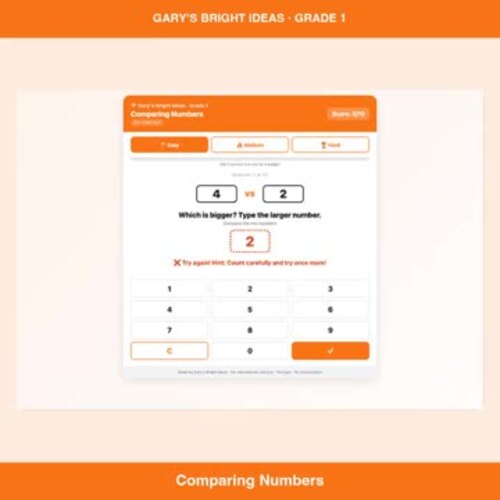 NEW Kindergarten 1st Grade Comparing Numbers Greater Less Equal ...
