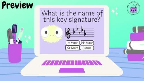 Major Key Signatures Boom Cards | Treble Clef | Distance Music Learning
