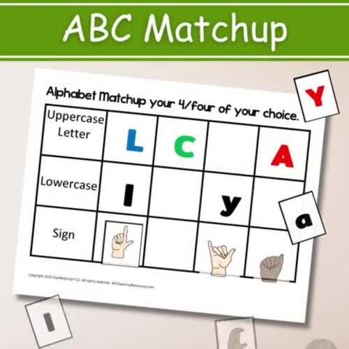 Uppercase and Lowercase Letter Matching Name Practice CVC Word Mats ASL