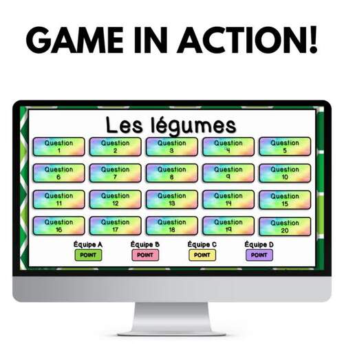FRENCH VEGETABLES VOCABULARY TEAM GAME | Légumes Vocabulaire | TPT