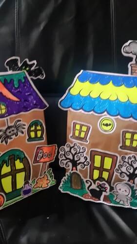 Build a Haunted House Craft: Halloween Paper Bag Activity - Coloring Pages