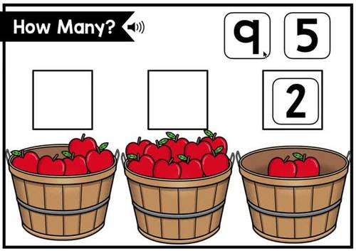 Counting Apples Kindergarten Boom Cards | TPT