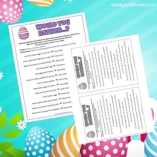 Easter Would You Rather Spring Icebreaker Brain Break Classroom Party ...