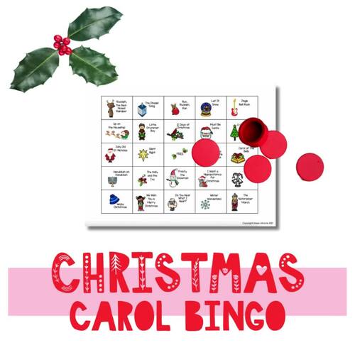 Christmas Carol Bingo Game - Christmas Music Activity by Aileen Miracle