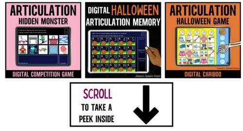 Bundle - Halloween Articulation Games for Speech Therapy | TPT