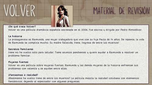 VOLVER Revision Resource Pack (PDF & PPTX) Power Point | TPT