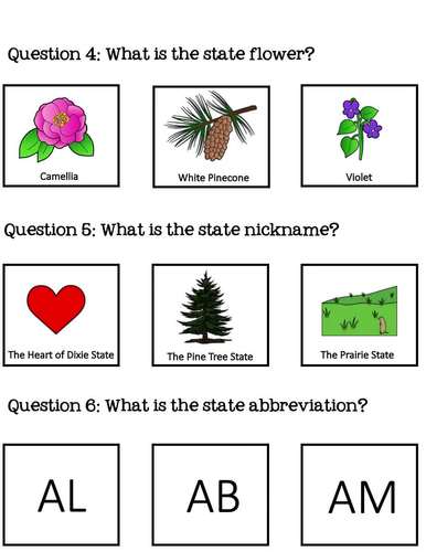 Alabama Quiz, 50 States, Special Education by All About SPED | TPT