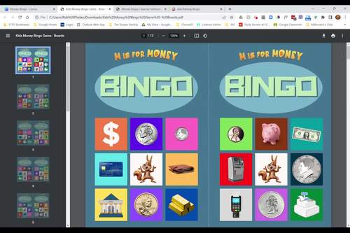 Kids Money Bingo Game | Fun Ways to Learn Money Vocabulary by FI Educator