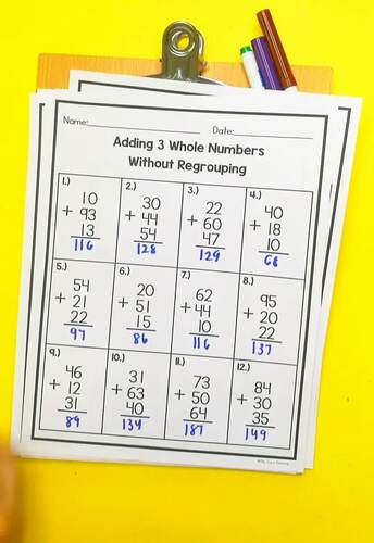 Addition and Subtraction Within 100 Worksheets | With and Without ...