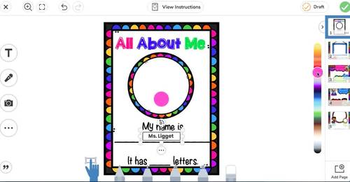 Seesaw and Printable All About Me Back to School Activities | TpT